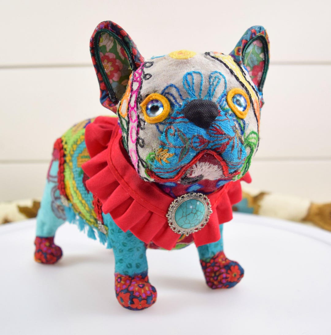 Standing French Bulldog Figure- Sculpture- Frenchie Figurine- Fabric ...