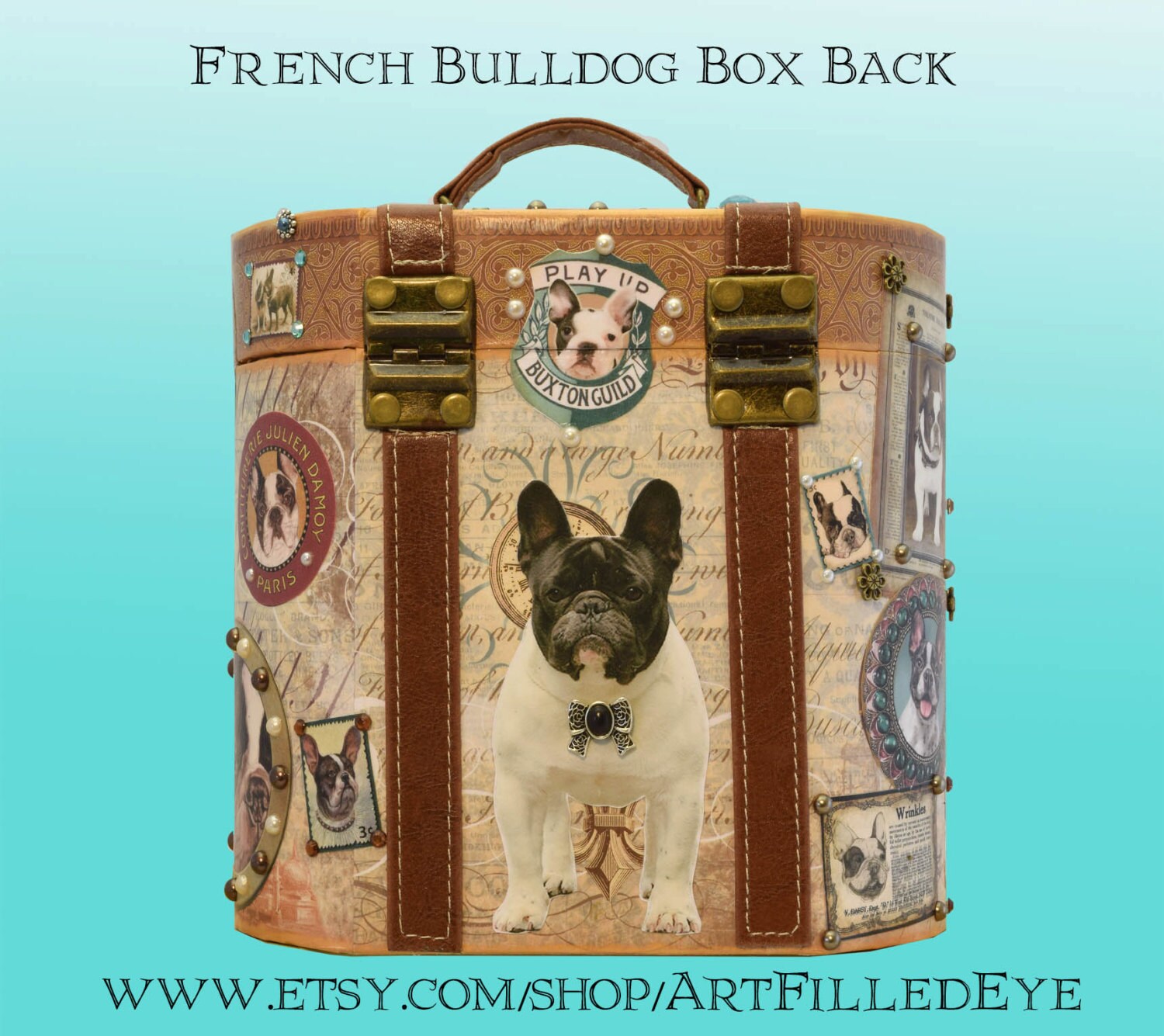 Large Embellished Parisian Box Decoupaged W Pied French - Etsy