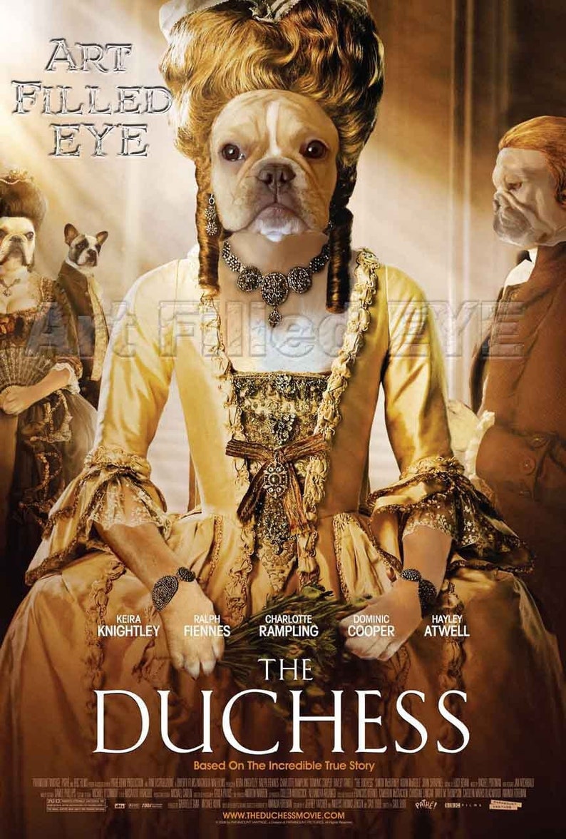 The Duchess Movie Poster Fawn-cream French Bulldog Large Dog Wall Art ...