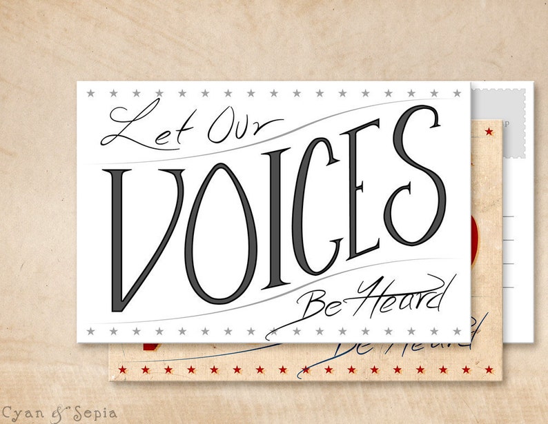 Printable Postcard - Let Our Voices Be Heard - 4x6 Print Your Own ...