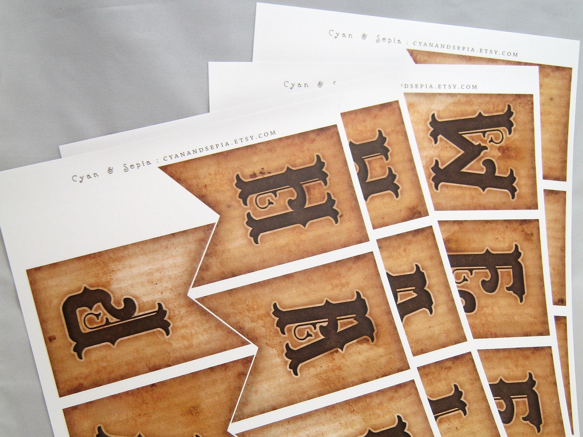 Printable Flag Banner Garland - Old Paper Halloween - DIY PDF Download ...