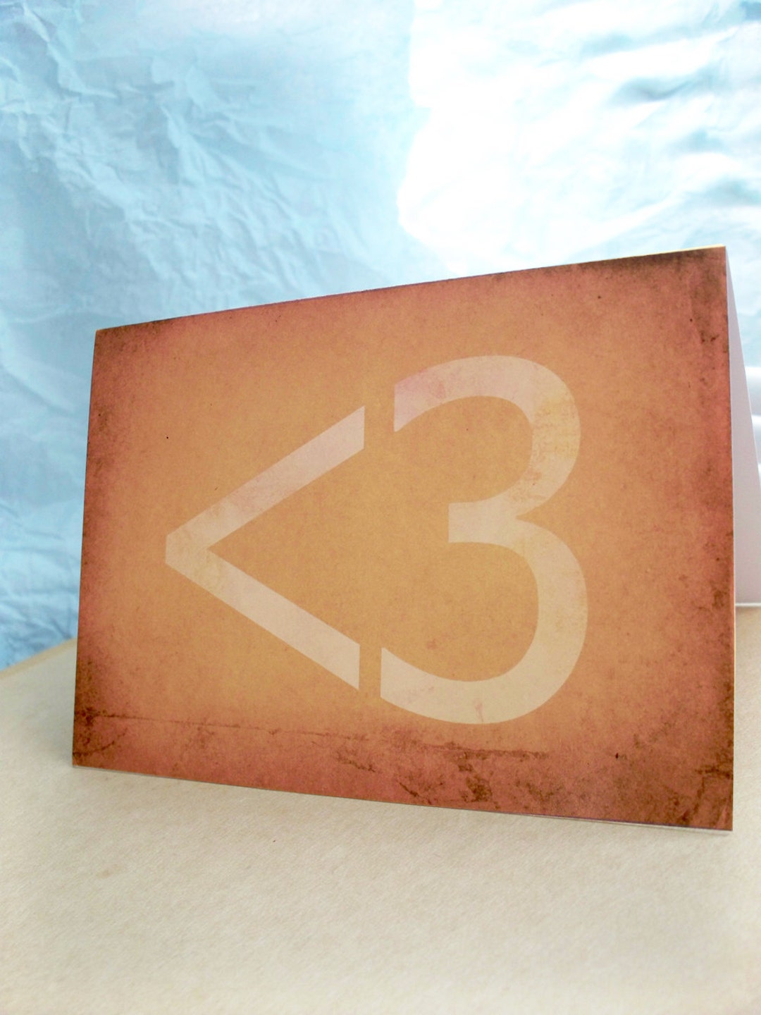 Heart less Than 3 Blank 4x5.5 Note Card, Single or Set of 4 Geek Chic ...