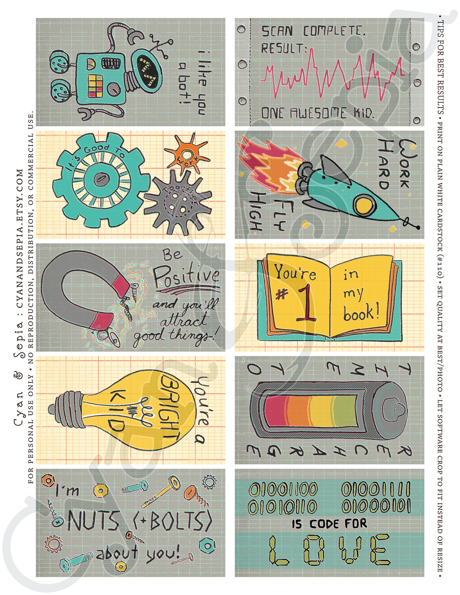 Lunchbox Notes, STEM Kids, Printable JPG + PDF - 10 Designs Print-your ...