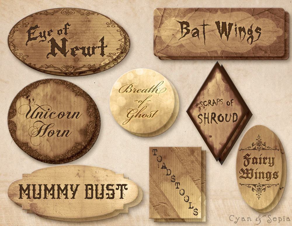 Printable PDF Labels - Halloween Apothecary - Bottle Decor Stickers ...