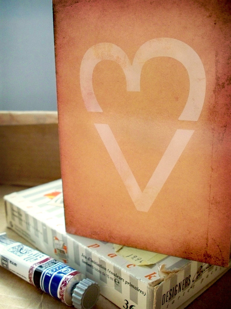 Heart less Than 3 Blank 4x5.5 Note Card, Single or Set of 4 Geek Chic ...