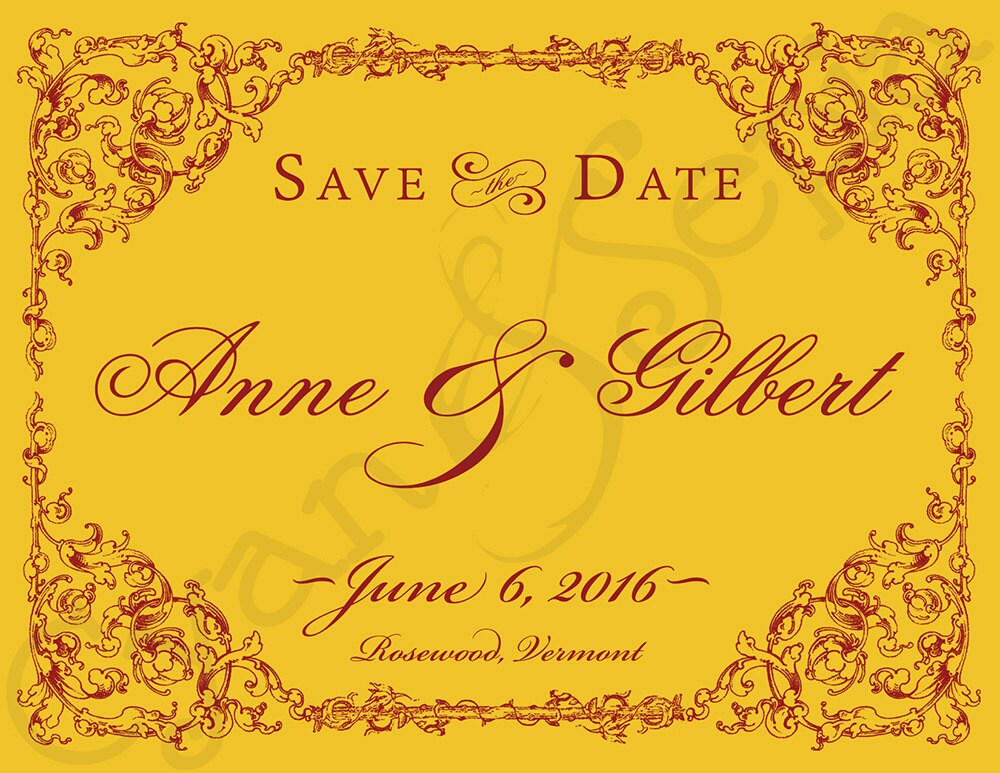 Ornate Frame - Wedding Save the Date Design, Digital File or Print-your ...