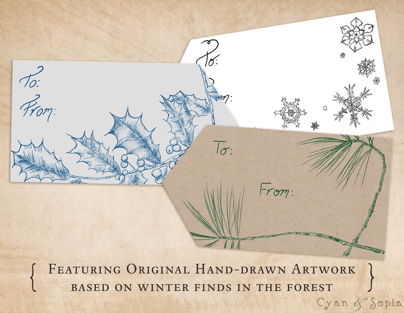 Printable PDF Gift Tags or Labels Winter Woodland - Etsy