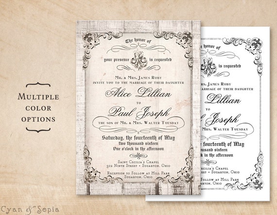 Old Looking Wedding Invitations
