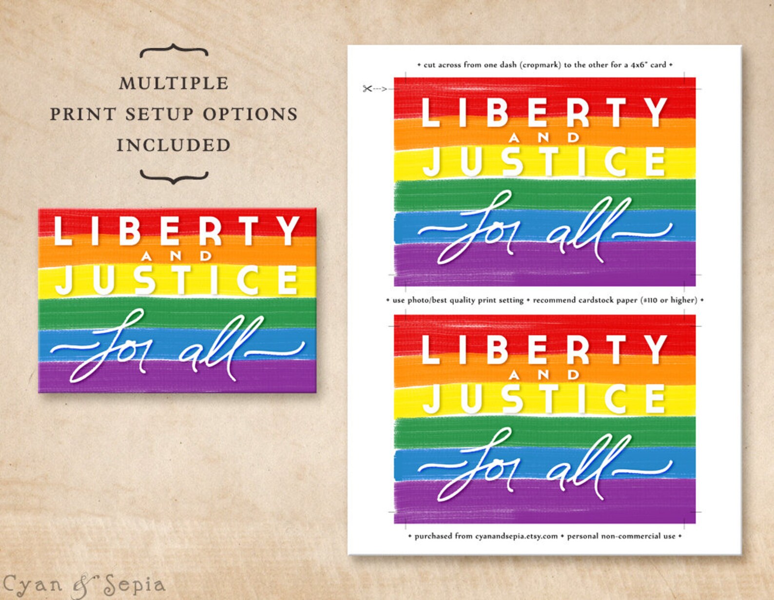 Printable Postcard - Liberty Flags - 4x6 Print Your Own - Political ...
