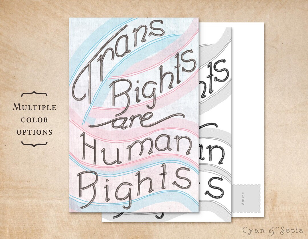 Printable Postcard - Trans Rights Are Human Rights - 4x6 Print Your Own ...