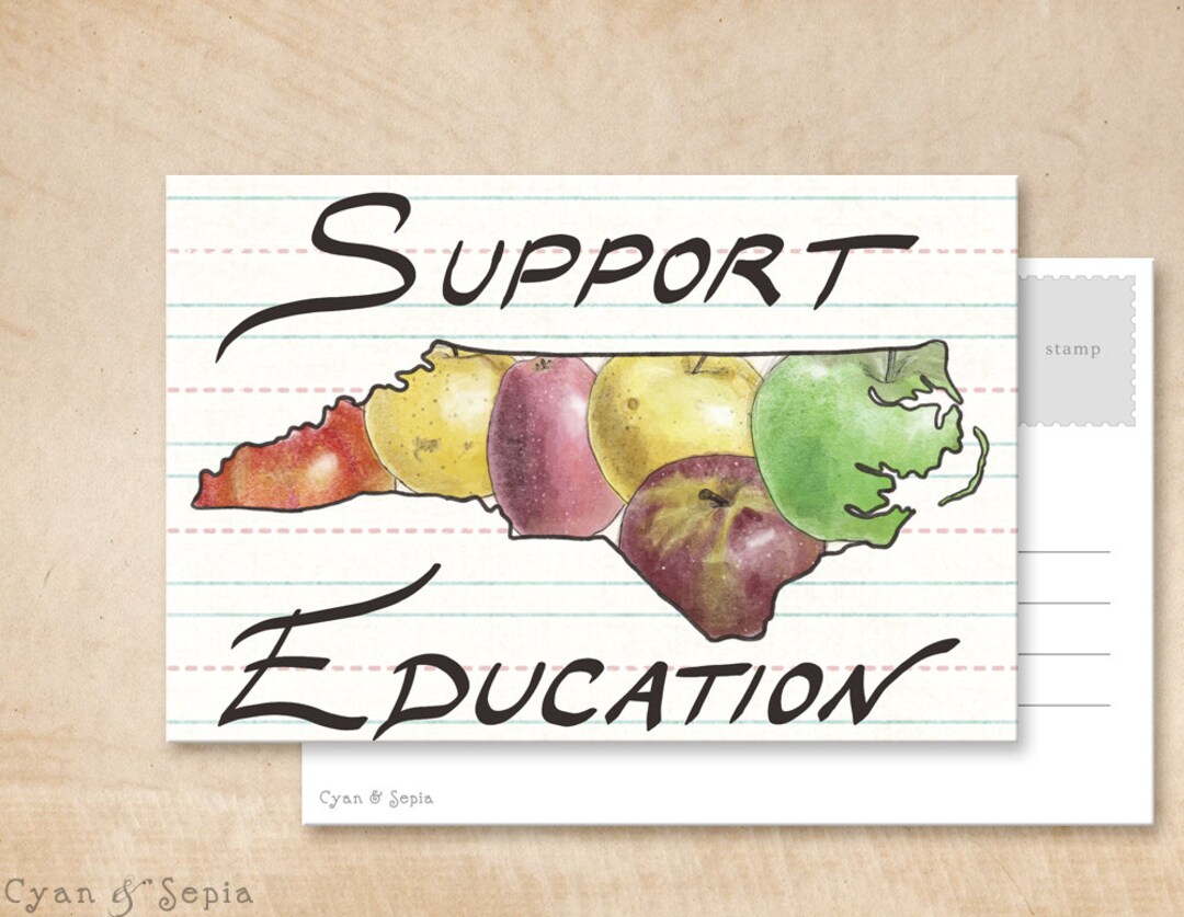 Printable Postcard - Support North Carolina Education - 4x6 Print Your ...