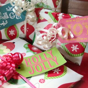 Printable PDF Gift Tags - Hippie Holiday - Winter Christmas Retro ...