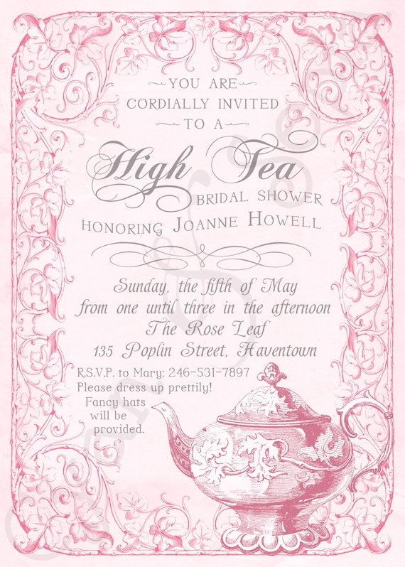 Fancy Tea Party Invitations