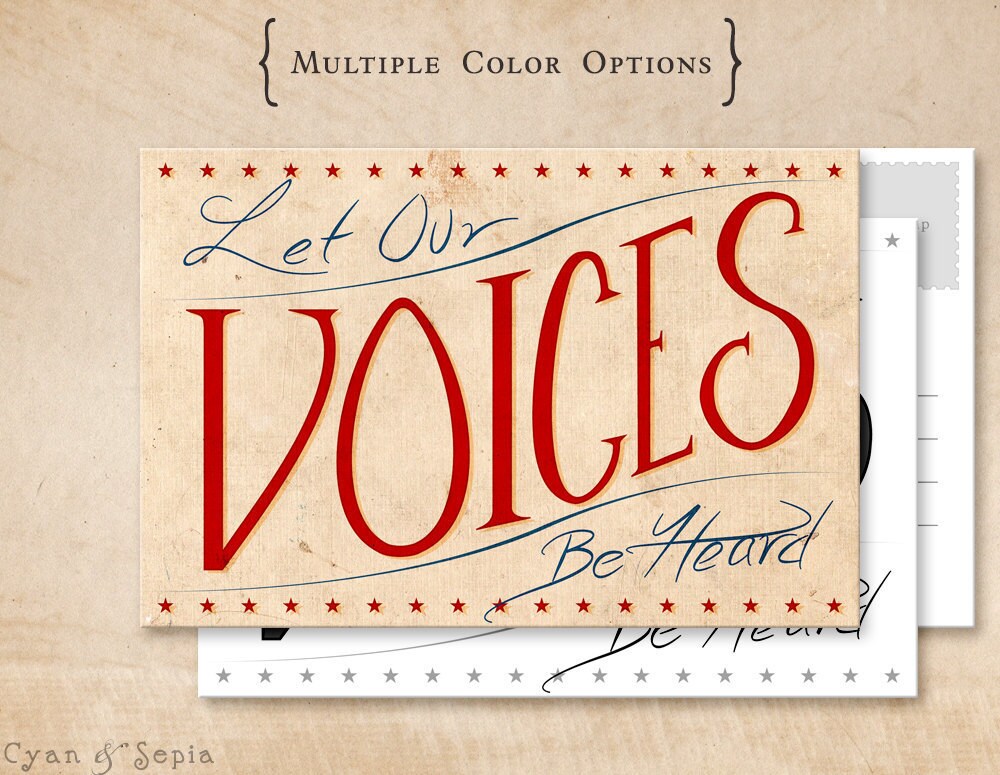 Printable Postcard - Let Our Voices Be Heard - 4x6 Print Your Own ...
