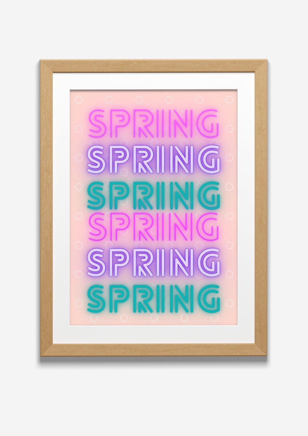 Spring Neon Word Art, Wall Decor, Digital Download, Boho Art Print - Etsy