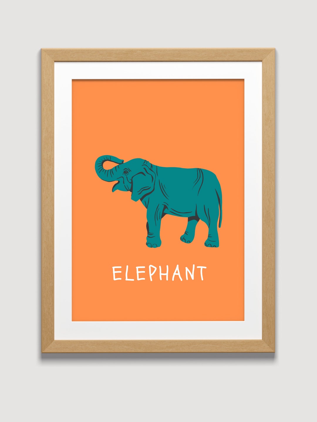 Elephant Animal Print, Illustration, Digital Download, Kids Nursery Art ...