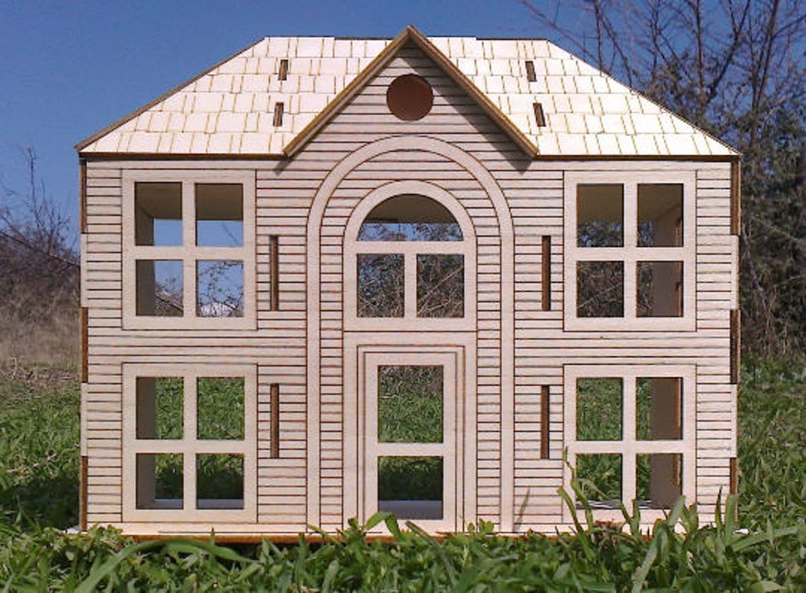 Wooden Dollhouse Victorian Antique House Plywood Kit Scale 1:18 - Etsy