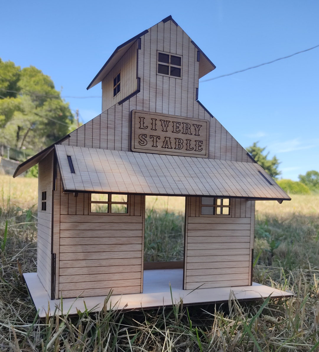 Wild West Livery Stable Wooden Dollhouse 1:18 DIY Plywood Kit - Etsy
