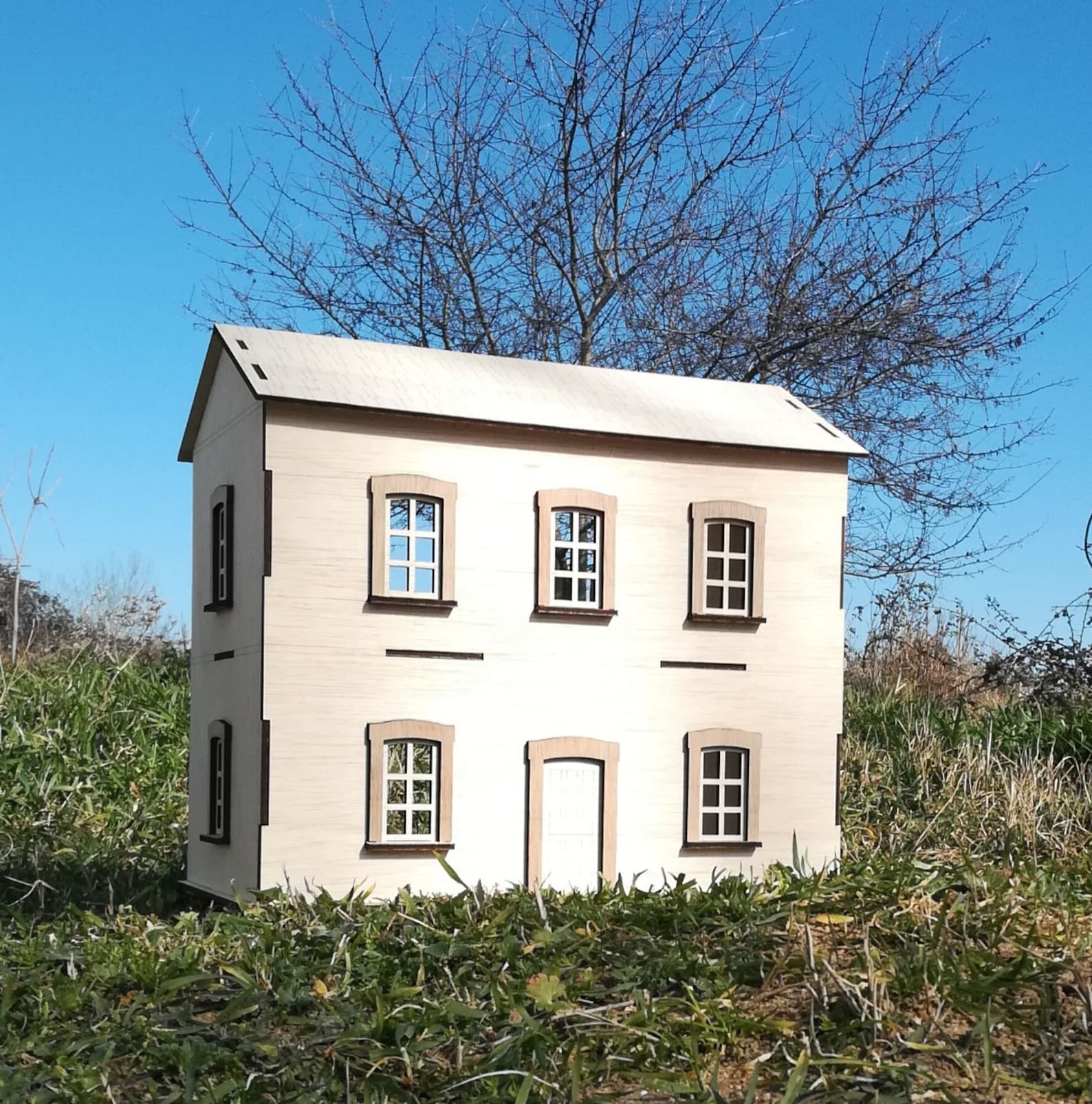 Model House Train Station Wooden Dollhouse 1:18 DIY Plywood Kit - Etsy