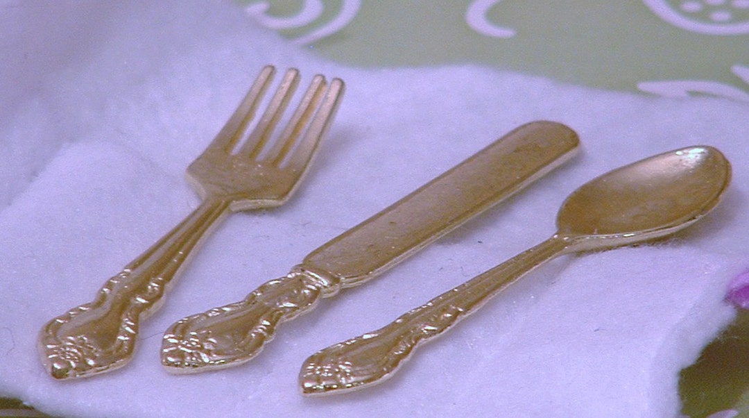 Three Piece Metal Silverware Set for American Girl Dolls - Etsy