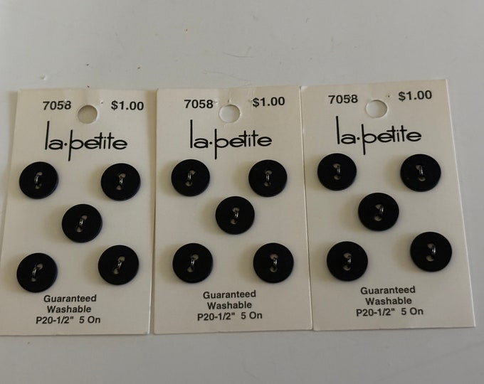 15 Count Small Black Buttons, 1/2 Inch 24 - Etsy