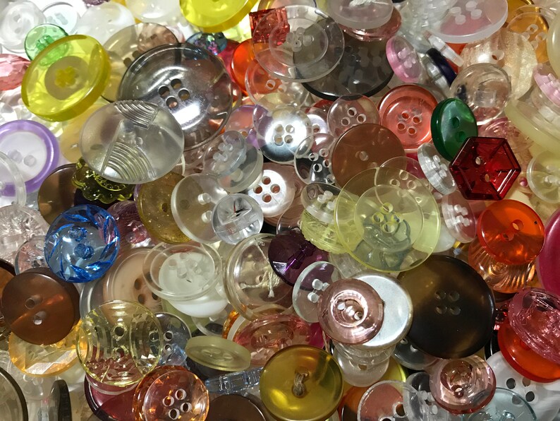 80 piece assorted translucent button mix 10-25 mm 42 | Etsy