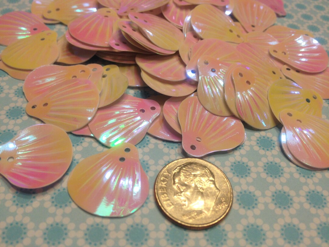15 LARGE Iridescent Sea Shell Sequins / Confetti , 17 X 20 Mm (18) - Etsy