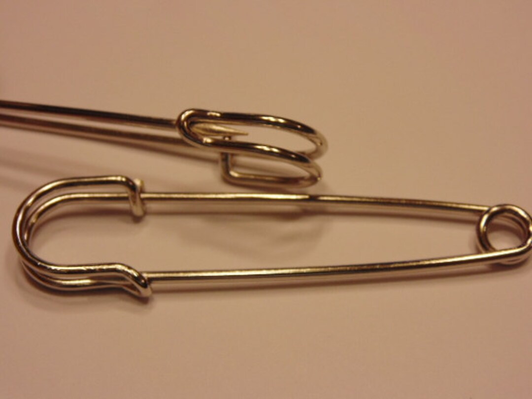 2 Large Silver Color Safety Pins, 2 Inches (RR70) - Etsy
