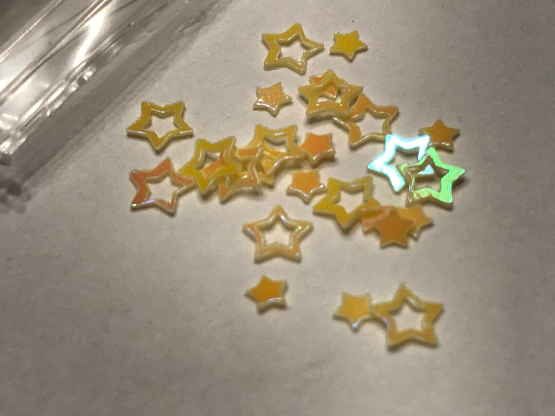 Tiny Yellow Open Star Multi Shine Confetti 3 Mm 28 - Etsy