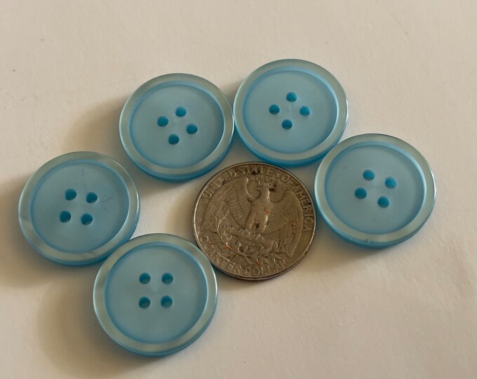 5 Count Shiny Light Blue Acrylic Buttons, 20 Mm (B2) - Etsy
