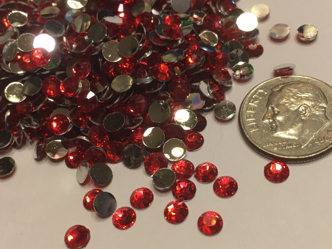 100 Red Flat Back Rhinestone Beads, 4 Mm (S11) - Etsy