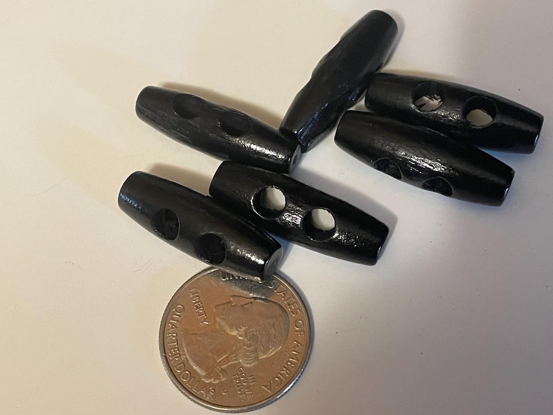 6 Black Wood Toggle Buttons, 30 Mm (B9) - Etsy