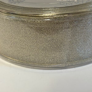 Original 100 Feet Roll Gold Wire Edged Ribbon, 2 Inch Wide some Missing ...