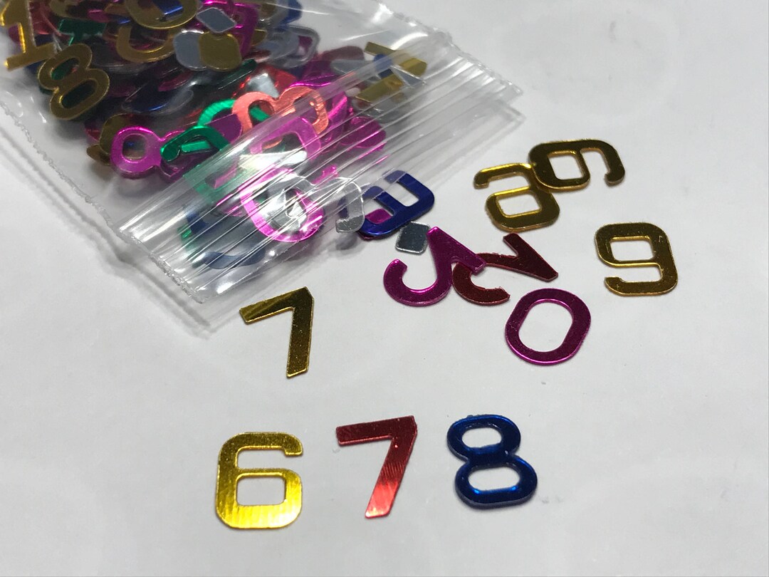 60- 80 Piece Assorted Number Confetti / Sequins Mix, 8 Mm (17) - Etsy