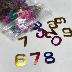 60- 80 Piece Assorted Number Confetti / Sequins Mix, 8 Mm (17) - Etsy