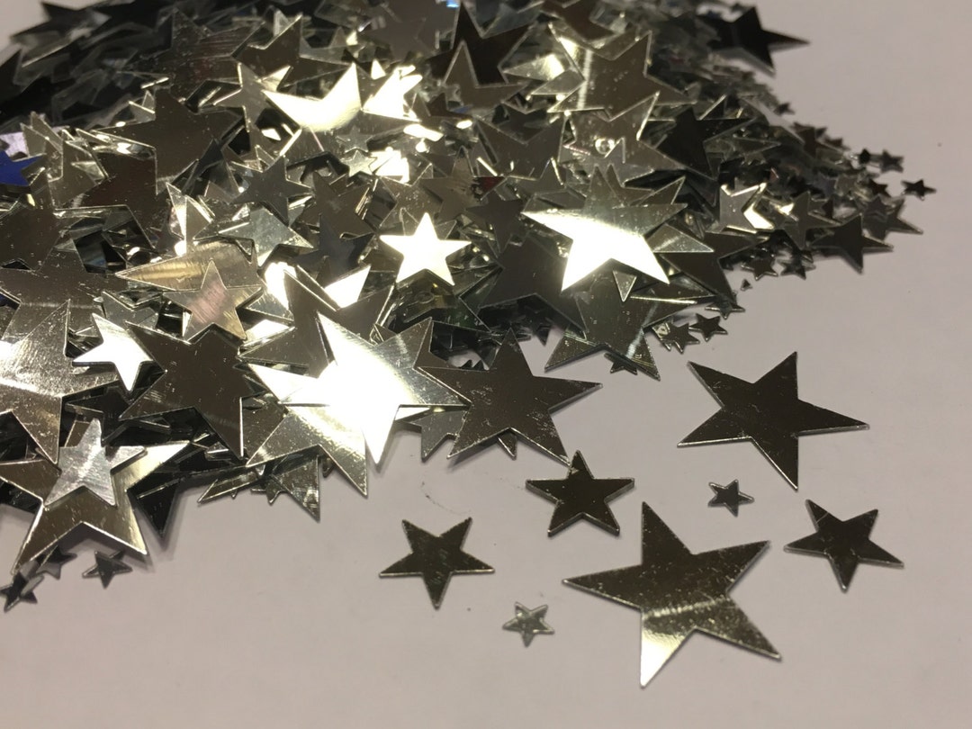 200-300 Piece Silver Star Confetti Mix, 4-17 Mm 20P - Etsy