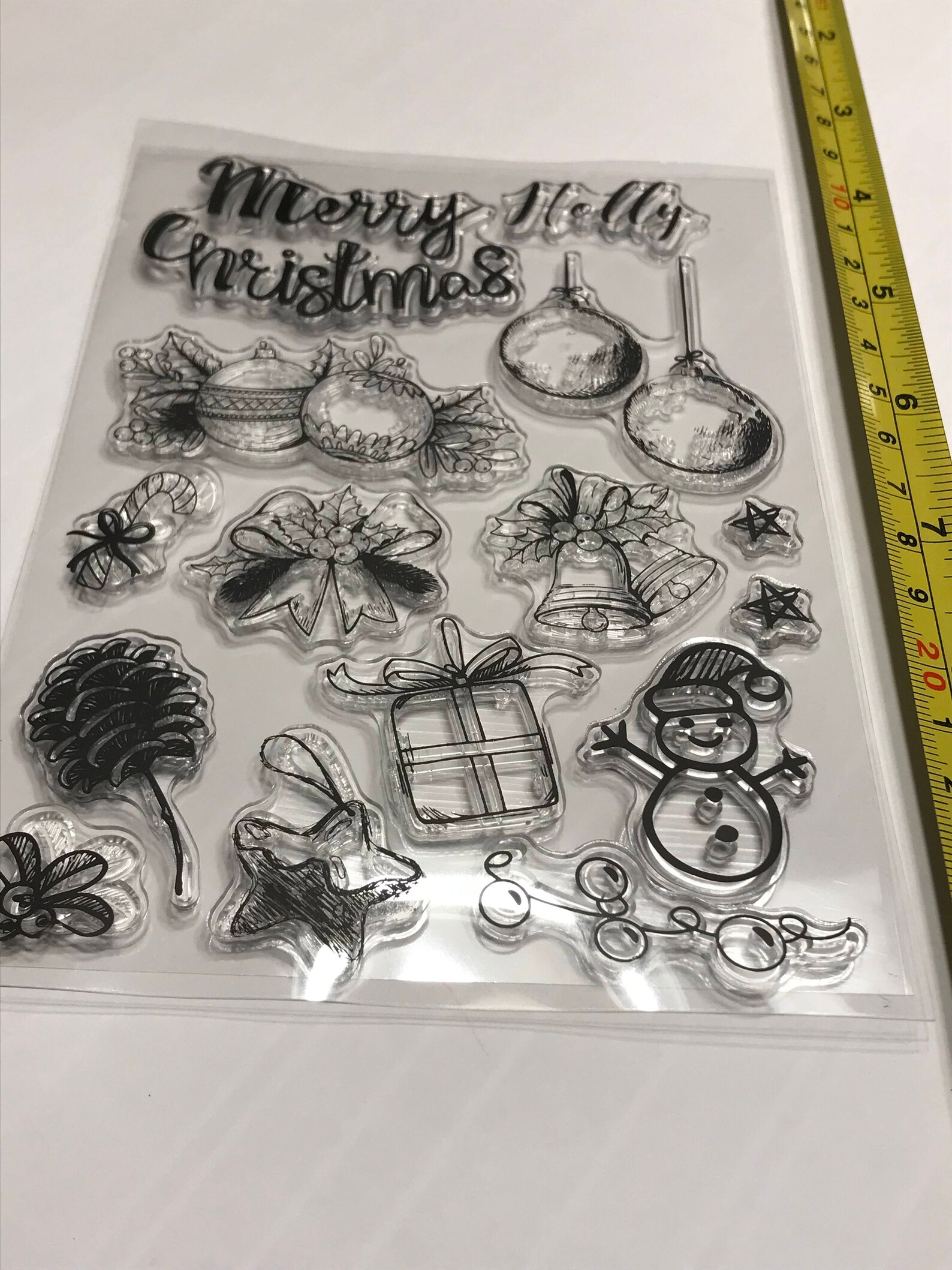 15 Piece Merry Christmas Clear Stamp Set 10 60 Mm CL10 - Etsy