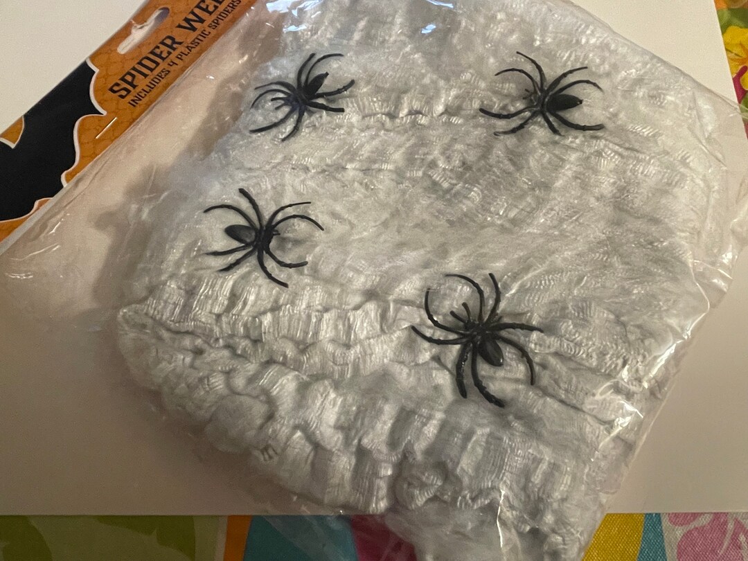 LARGE Bag of Spider Web and Spiders Halloween Decor (MR77) - Etsy