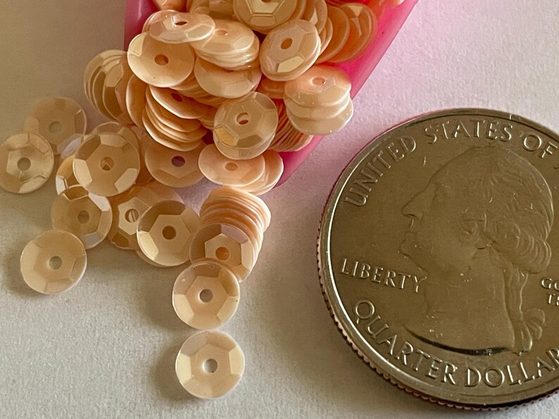 Sequins Peach Iridescent, Vintage, 5 Mm (9) - Etsy