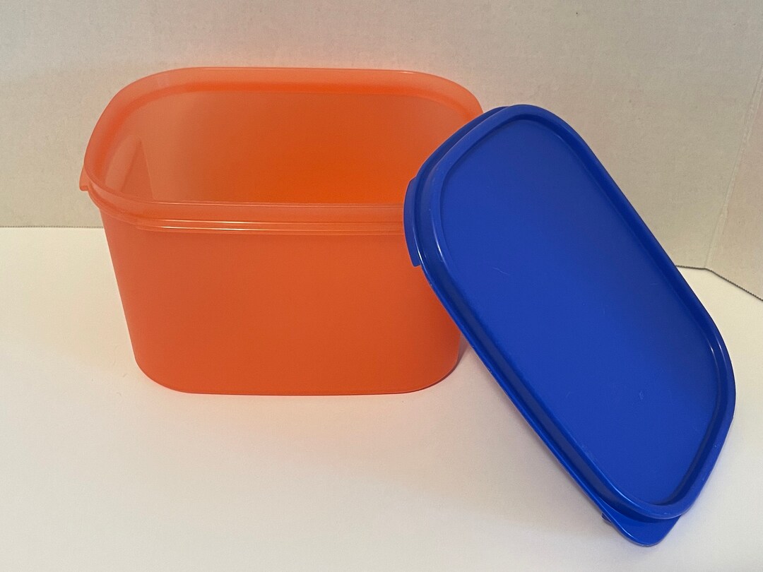 Tupperware Rectangular 18 Cup Storage Container Red With Blue - Etsy