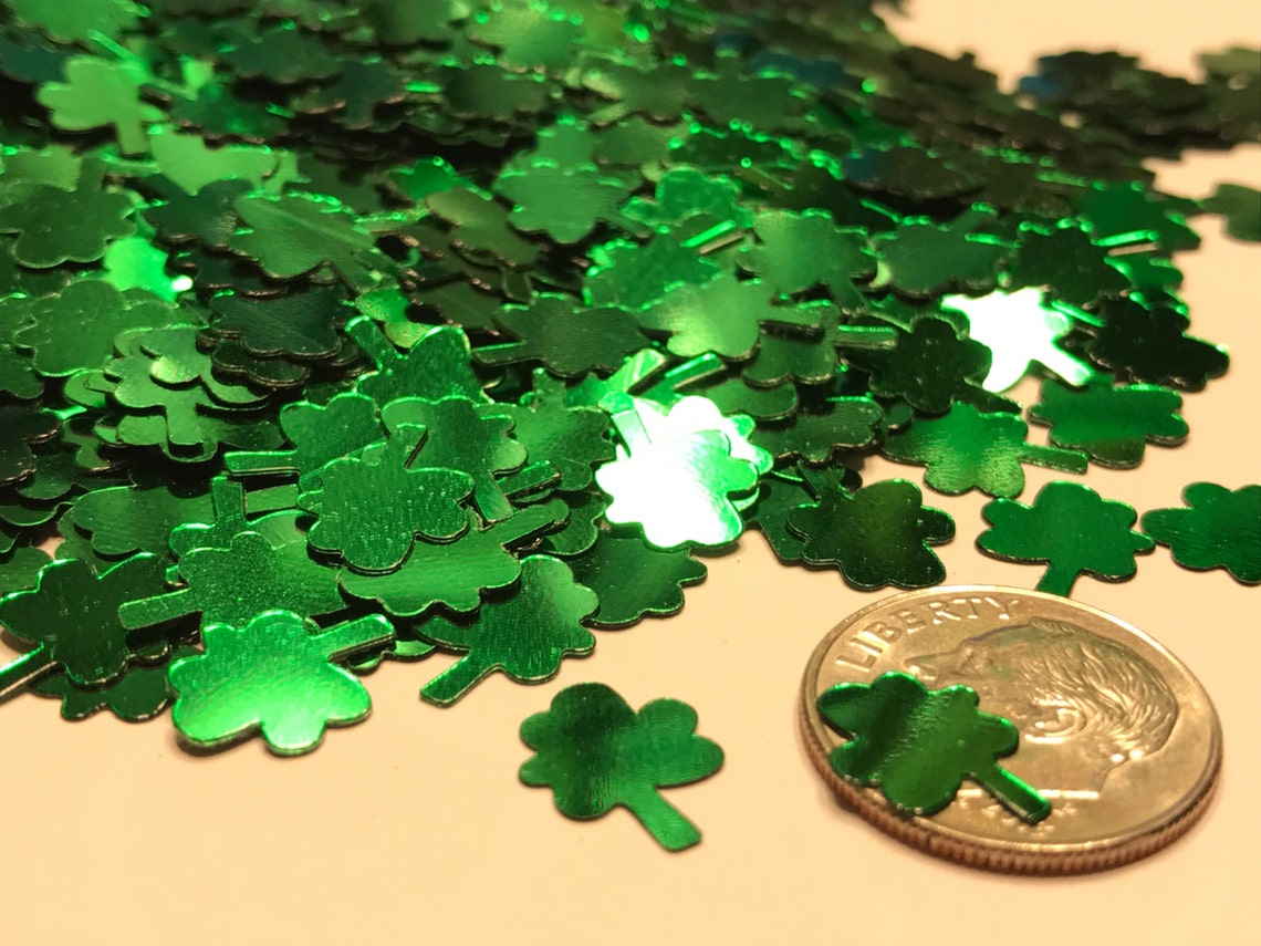 Small / Tiny Dark Green Leaf / Shamrock Confetti / Sequins 9 - Etsy