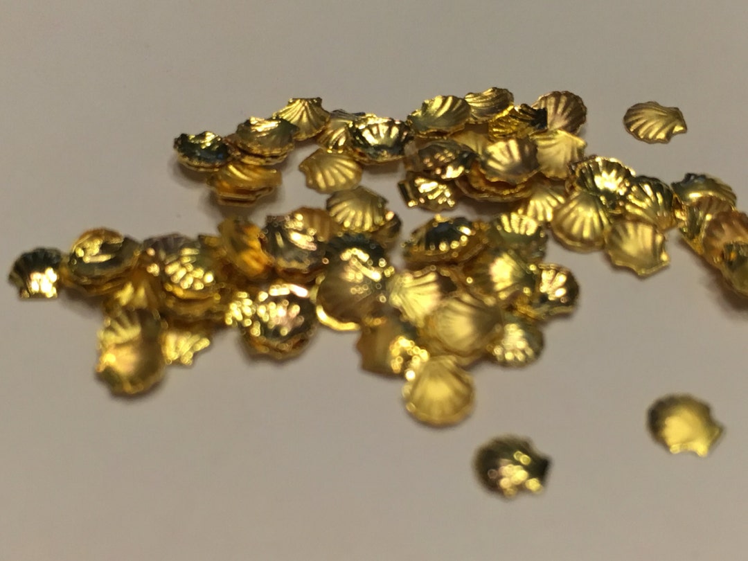 10 Pieces of Gold Metal Tiny Shell Nail Decals 3 Mm (S11/6) - Etsy