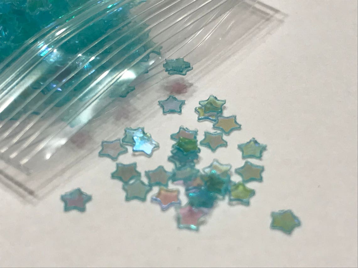 Tiny Aqua Blue Irredecent Star Confetti , 3 Mm (28) - Etsy