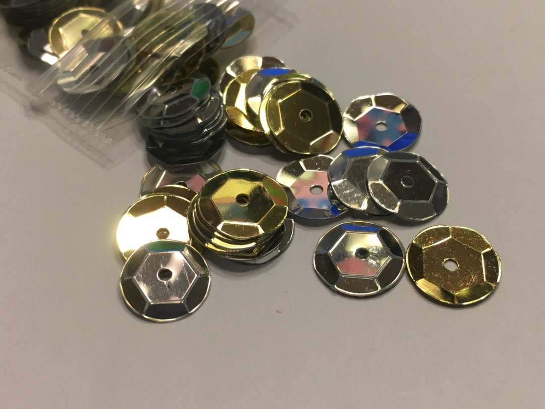 Large Silver and Gold Color Sequins Mix , 10 Mm (34) - Etsy