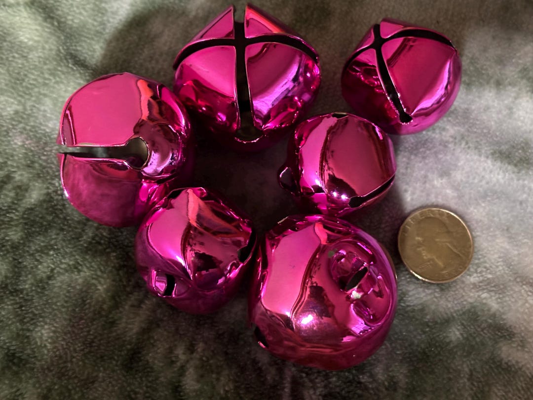 8 Count Mix of Hot Pink Metal Jingle Bells, 1 1/4 and 1 3/4 Inch (A18 ...