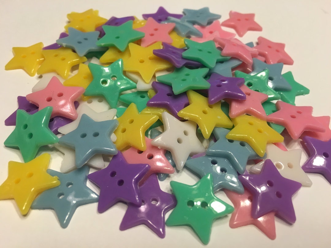 10 Piece Large Assorted Acrylic Star Button Mix, 19 Mm (13) - Etsy