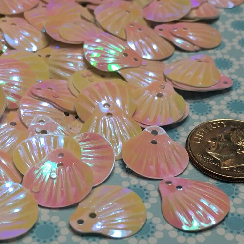 30 Large Iridescent Sea Shell Sequins / Confetti 14 Mm 24 - Etsy