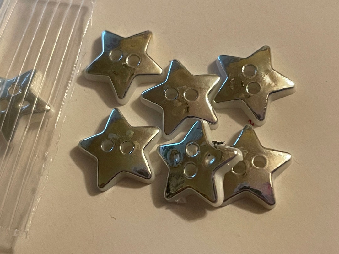 10 Count Small Silver Star Buttons, 13 Mm (B9) - Etsy