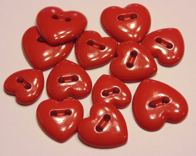 12 Piece Heart Button Mix, 12-17 Mm B2 - Etsy