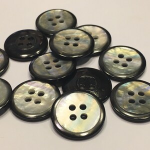 12 Vintage Black With Shell Looking Inlay, 19 Mm (47) - Etsy